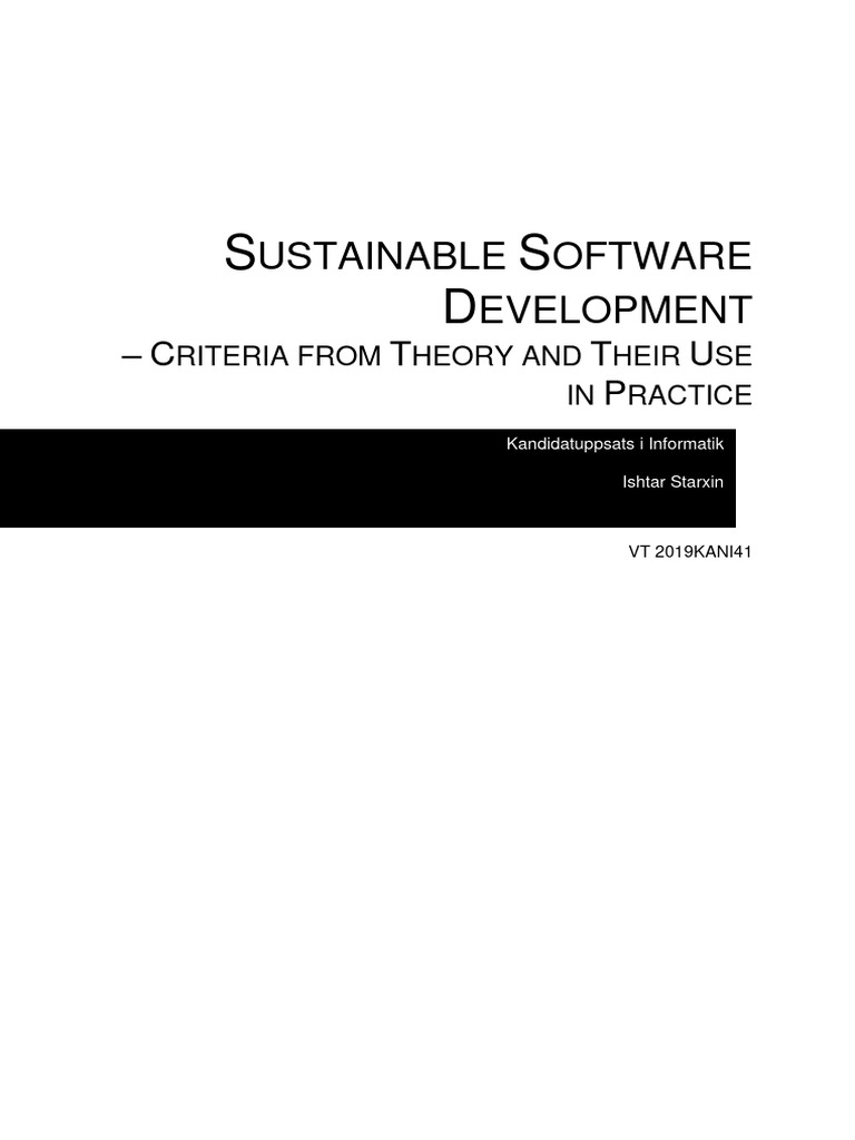 Sustainable Software Development | PDF | Agile Software Development ...