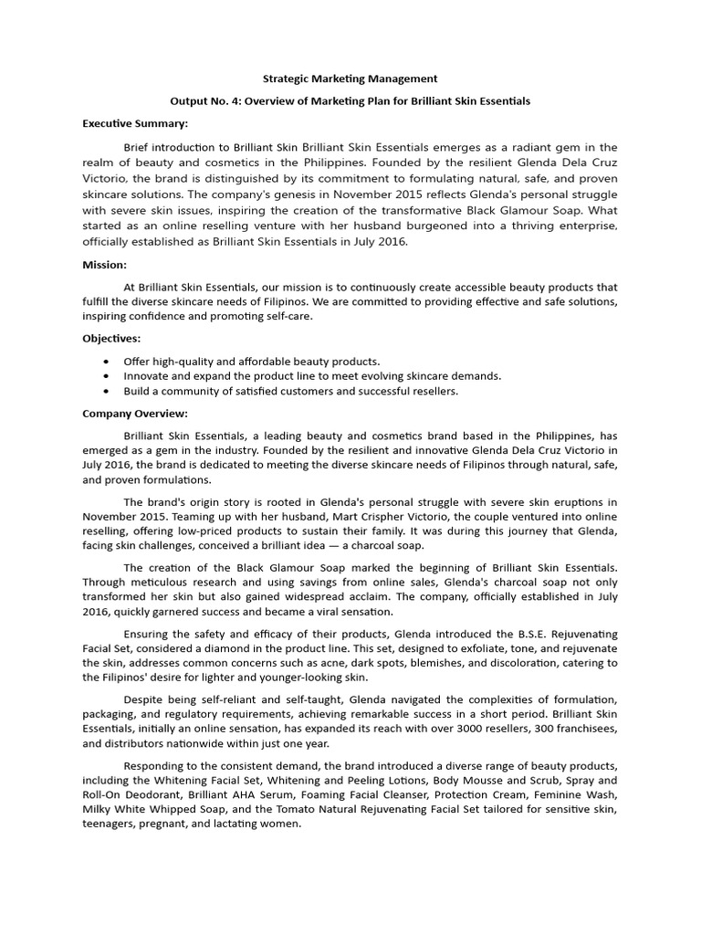 Marketing Plan Pdf Marketing Market Segmentation