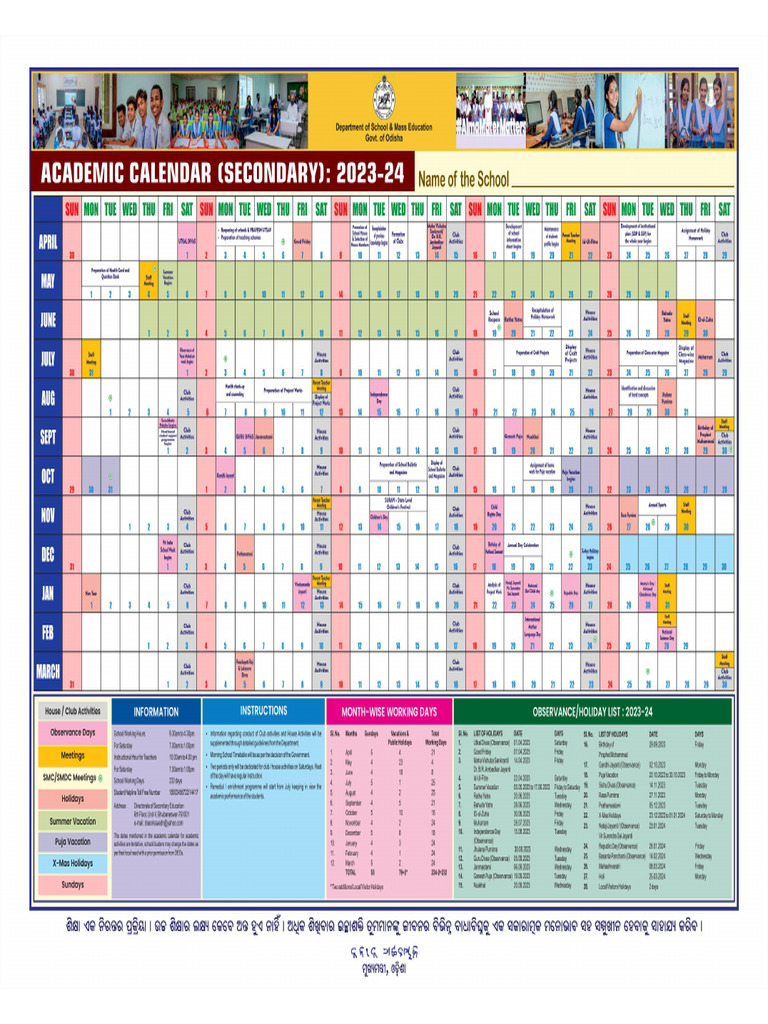 ACADEMIC CALENDAR Secondary | PDF