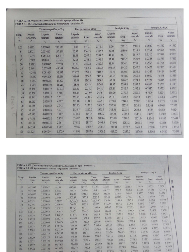 Tablas Termodinamicas-Ordenadas | PDF
