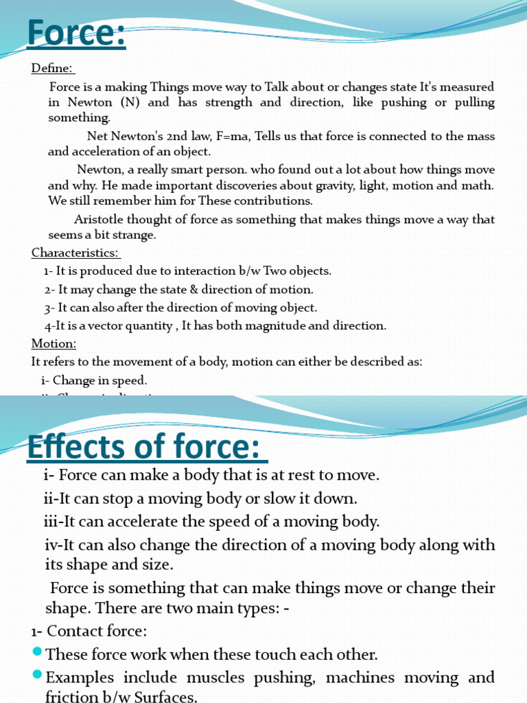 Understanding Force and Motion Basics | PDF | Force | Weight
