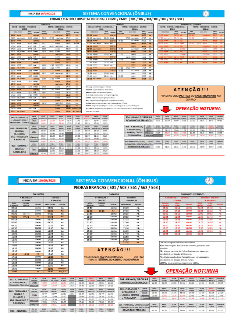 Tabela Horaria Setembro | PDF