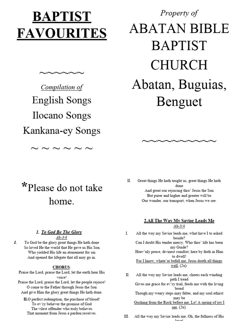 Baptist Favourites (Autosaved) 2 N 1 | PDF | Jesus | Religious Belief ...