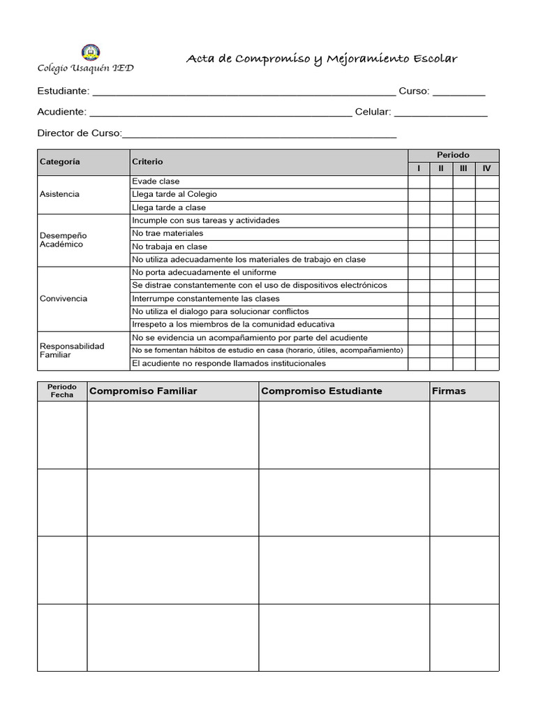 Formato de Seguimiento Escolar | PDF