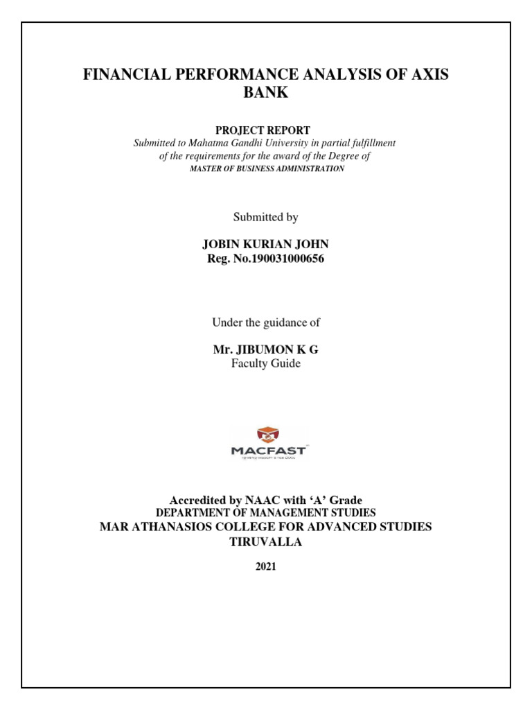 Axis Bank Financial Performance Analysis | PDF | Banks | Financial Markets