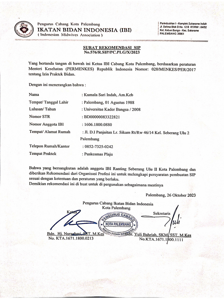 Surat Rekom Ibi | PDF