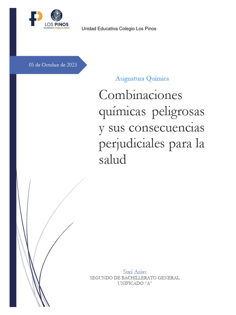 Combinaciones Químicas Peligrosas y Sus Consecuencias Perjudiciales ...