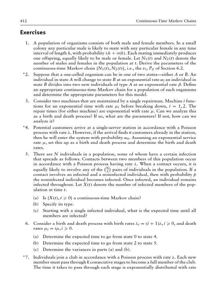Ross Chapter - 6 Exercise | PDF | Markov Chain | Statistical Theory