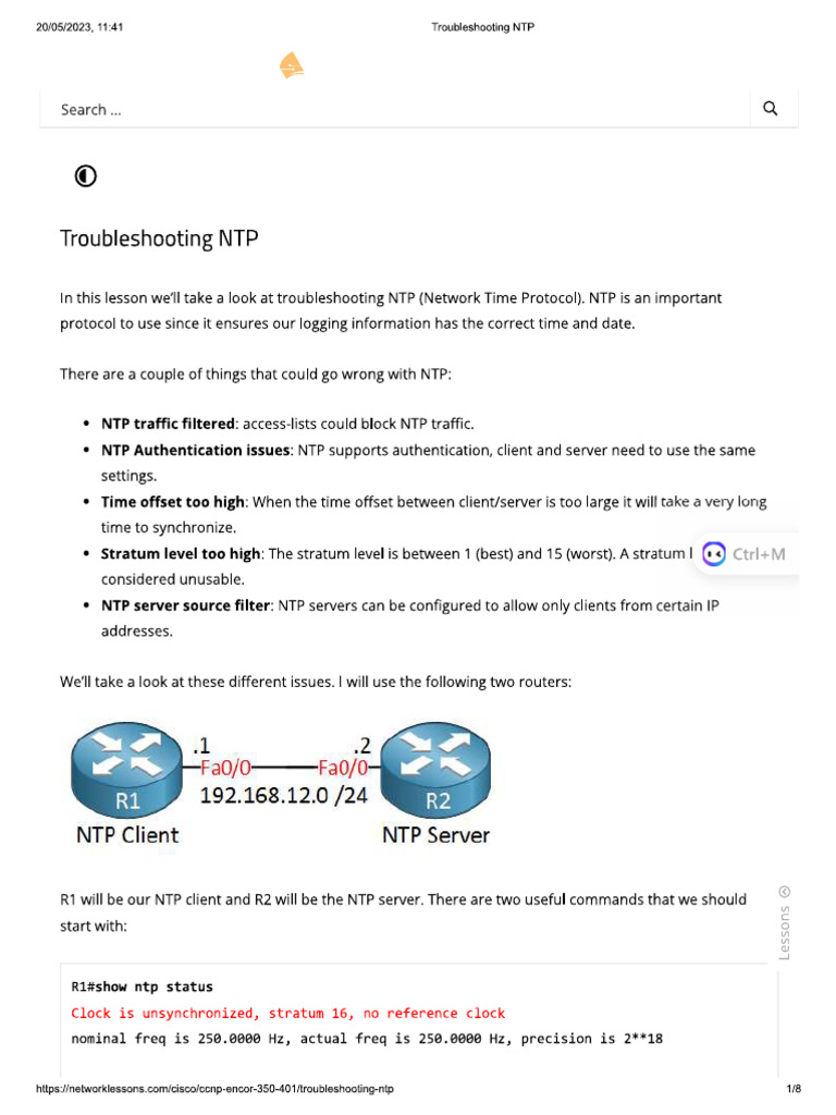 Troubleshooting NTP | PDF