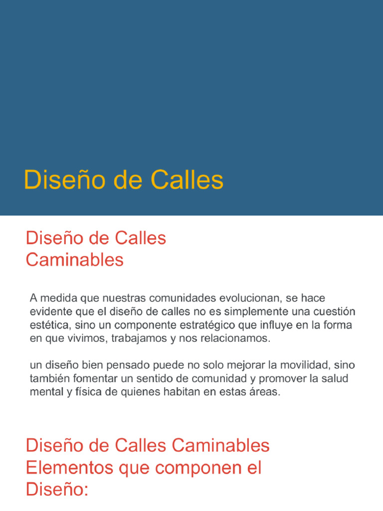 Diseño Urbano - Diseño de Calles | PDF