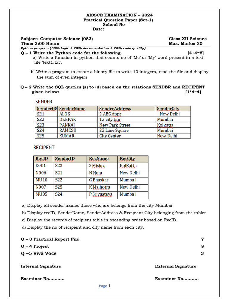 Practical Question, CS-2024 | PDF | Computer Programming | Computing