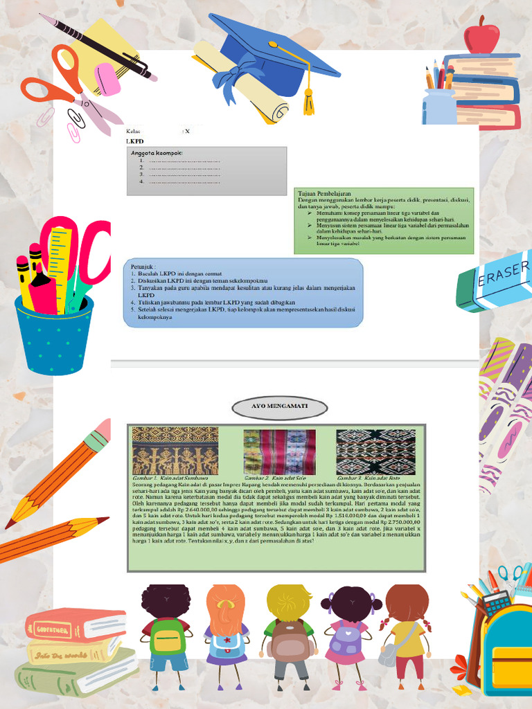 Watercolour Illustration School Supplies Math Page Border (1) | PDF