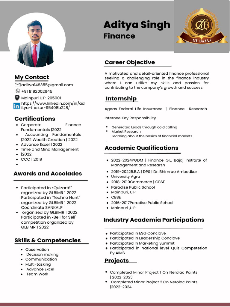 Aditya Resume | PDF | Private Sector | Business