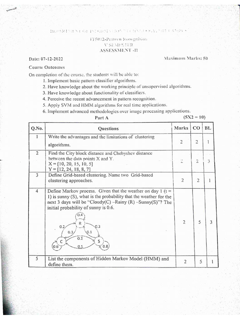 Pattern Recognition Pyq | PDF