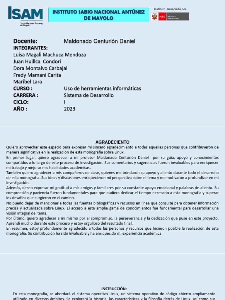 Herramientss Isam LINUX | PDF | Distribución de Linux | Sistema operativo