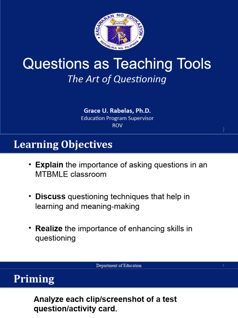 Art of Questioning_NTOT_G1 | PDF | Hypothesis | Cognition