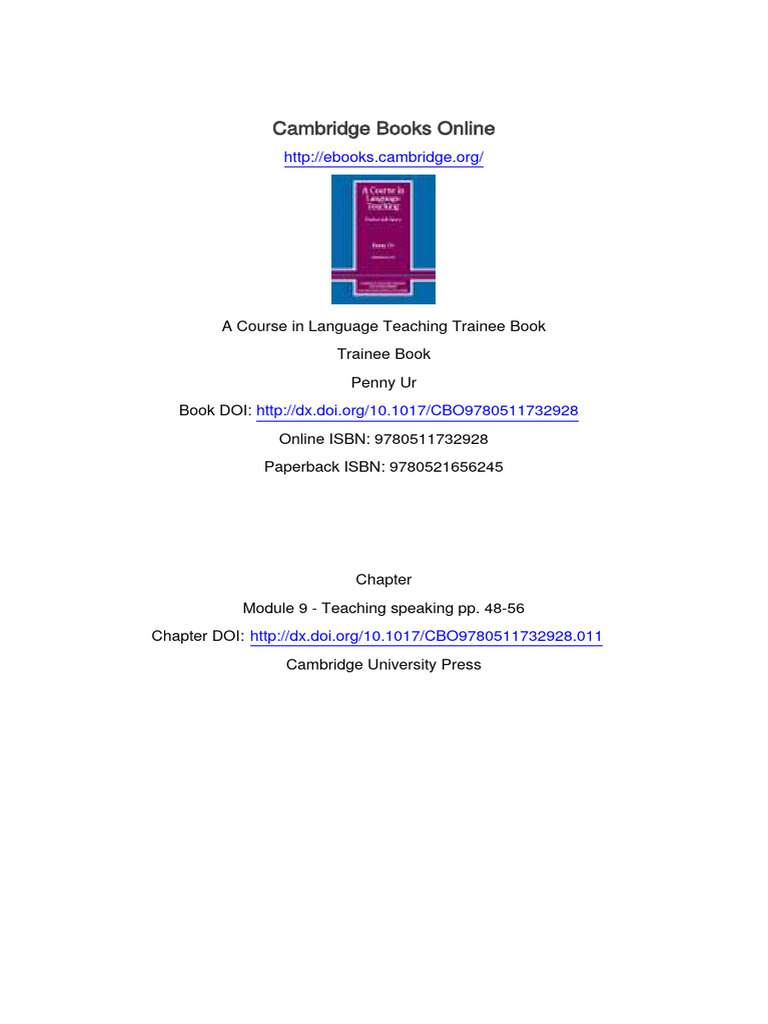 Teaching Speaking | PDF | Fluency | Learning