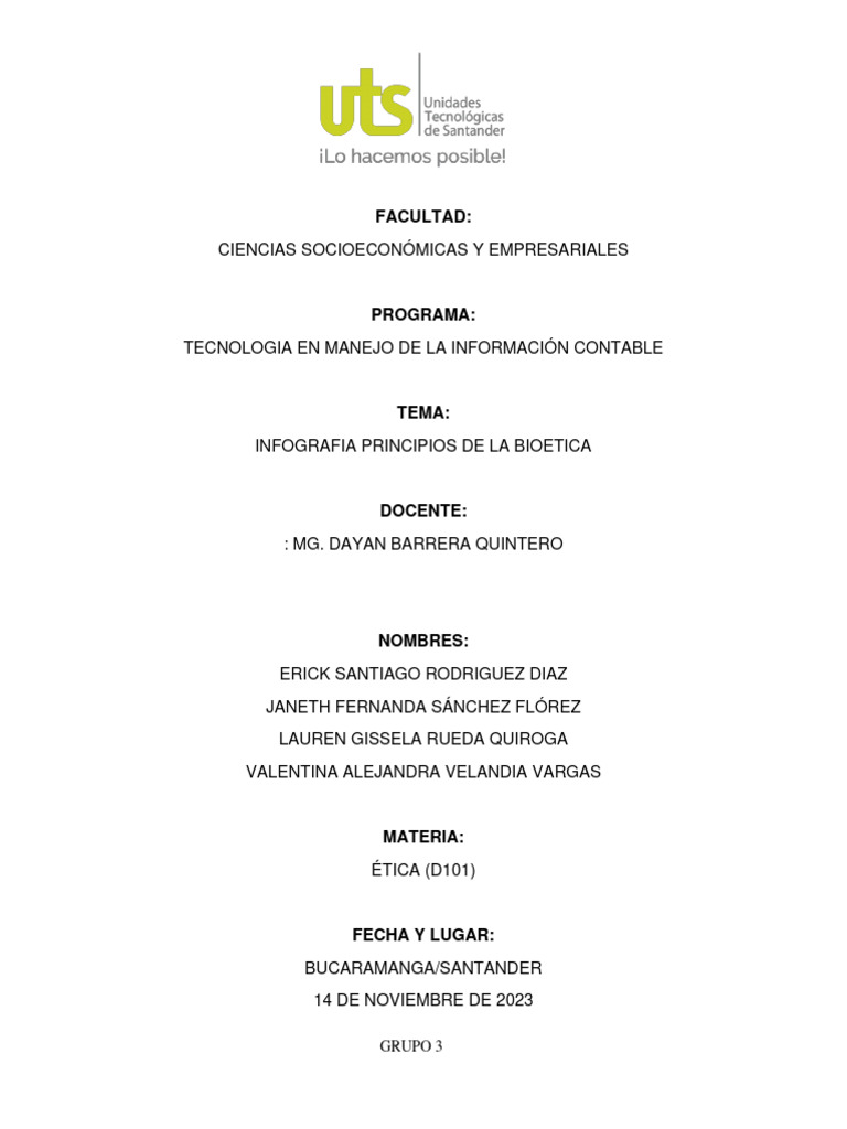 Infografía de Los Principios de La Bioética de Beauchamp y Childress ...