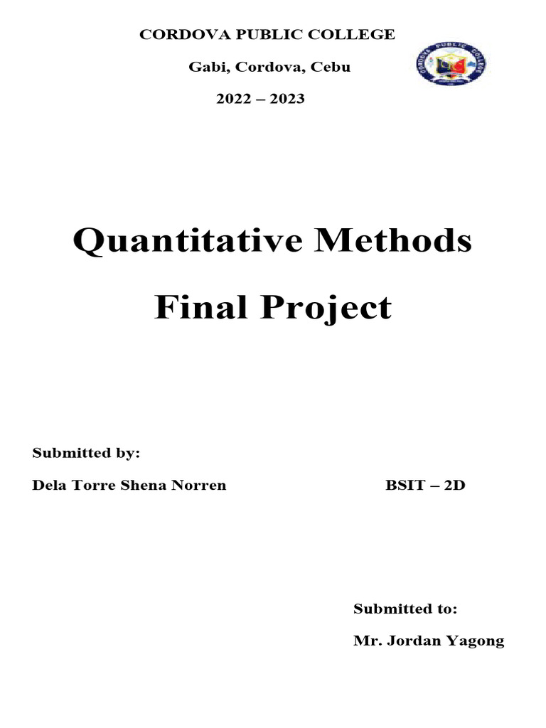 Final QM | PDF | Statistical Significance | Analysis Of Variance