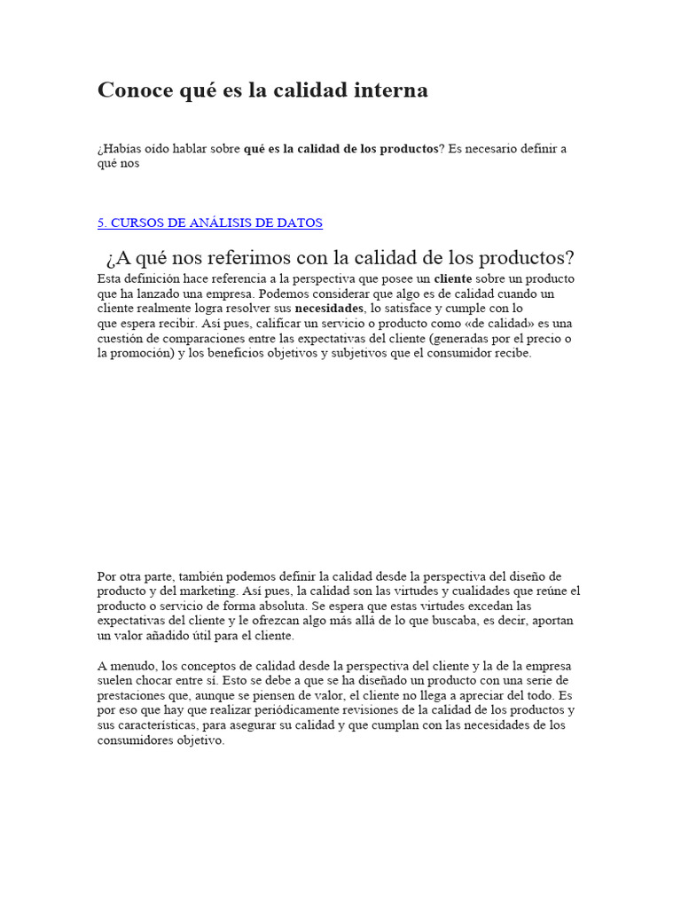 Calidad | PDF | Calidad (comercial) | Producto (Negocio) Calidad | PDF | Calidad (comercial) | Producto (Negocio)