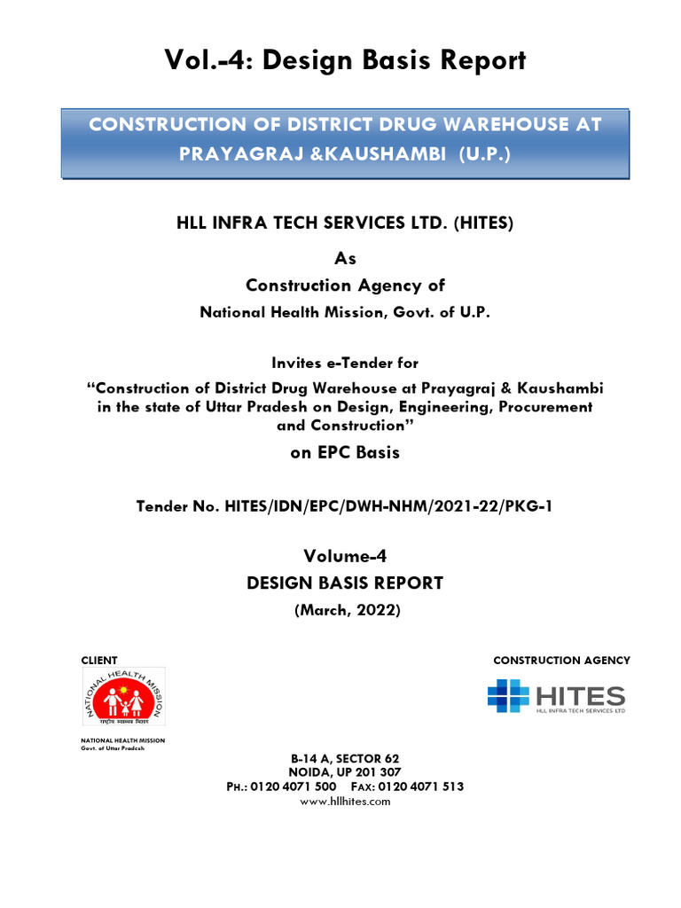 Vol.-4: Design Basis Report: Construction of District Drug Warehouse at ...