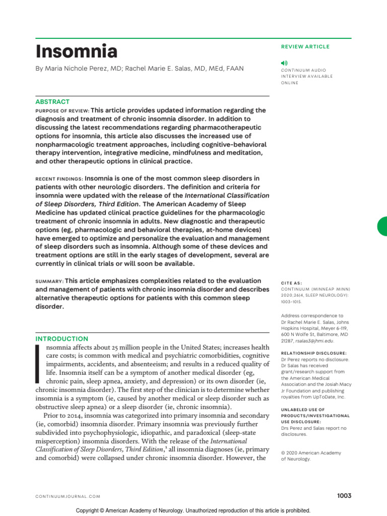 Insomnia | PDF | Insomnia | Sleep Disorder