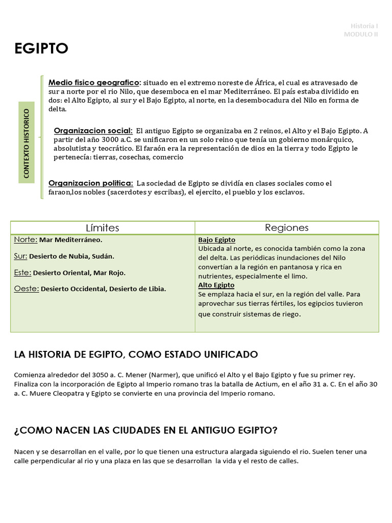 EGIPTO Resumen | PDF | Antiguo Egipto | Columna