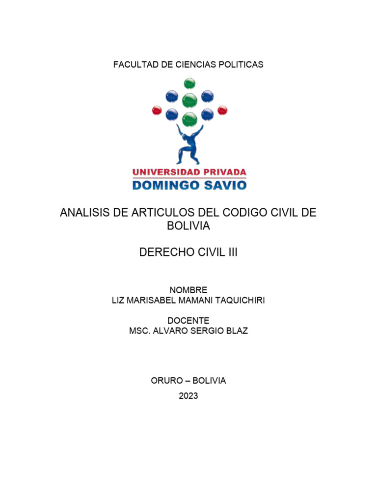 Análisis del Artículo 295 del Código Civil Boliviano | PDF | Pagos | Dinero