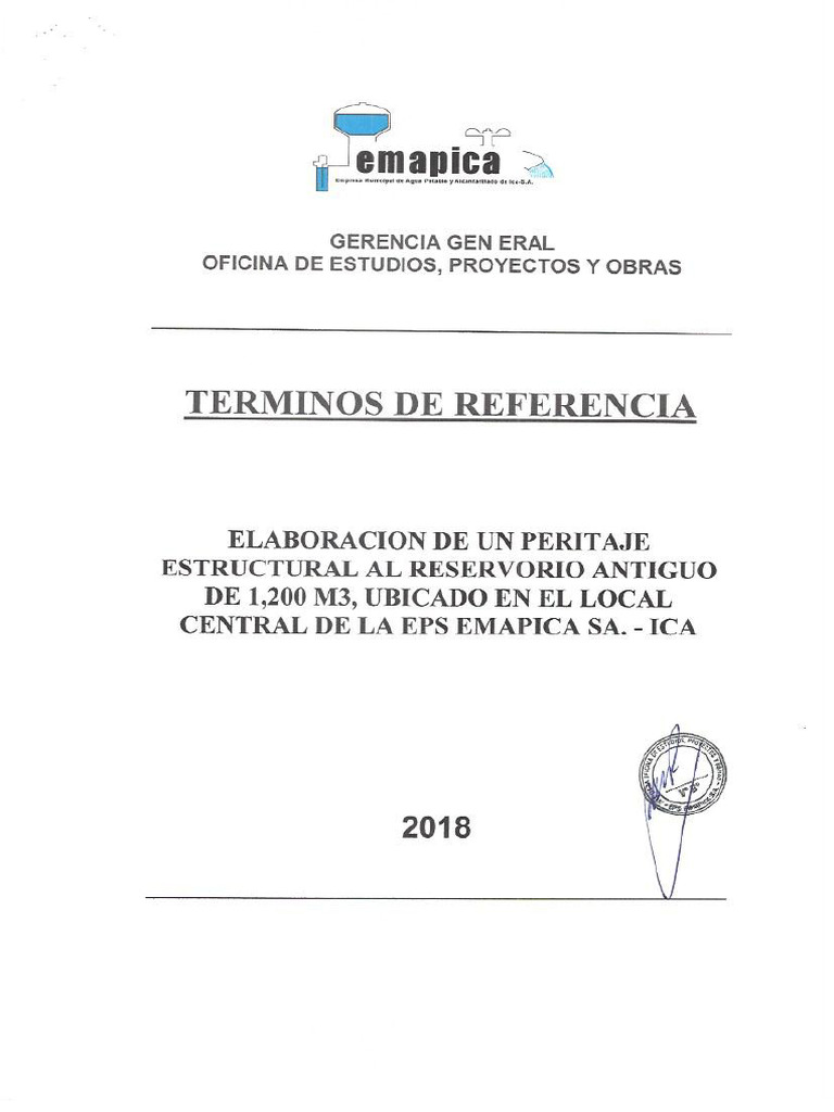 TDR Peritaje Estructural Reservirio | PDF