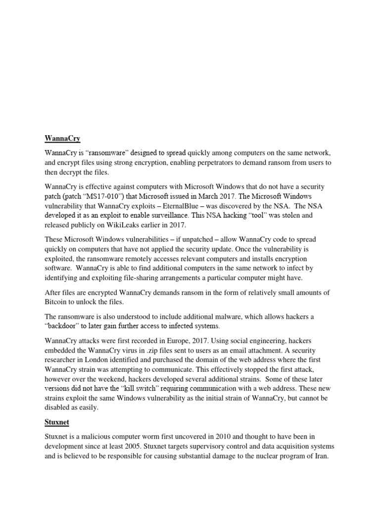 Wanna Cry | PDF | Ransomware | Malware