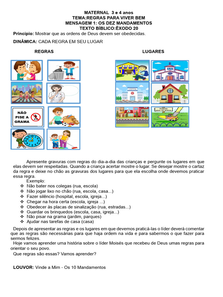 MATERNAL Os Dez Mandamentos | PDF | Os Dez Mandamentos | Oração