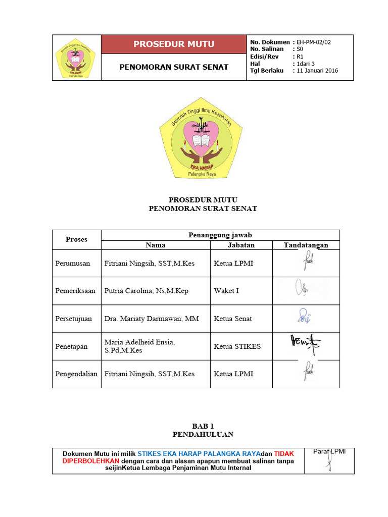 Prosedur Penomoran Surat Senat | PDF