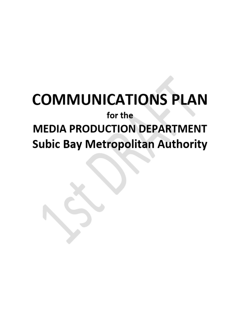 Communications Plan of The SBMA Media Production | PDF | News | Information