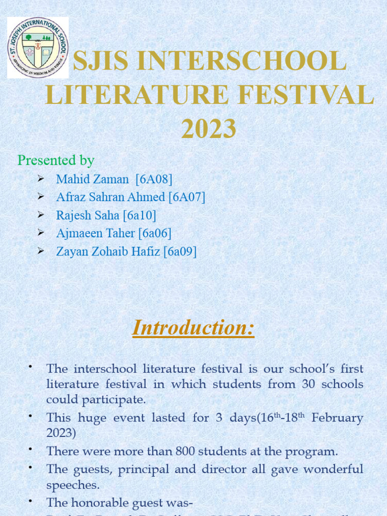 SJIS Literature Festival 2023 | PDF