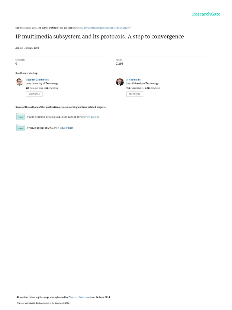 Ip Multimedia Subsystem And Its Protocols A Step To Convergence Pdf Ip Multimedia Subsystem