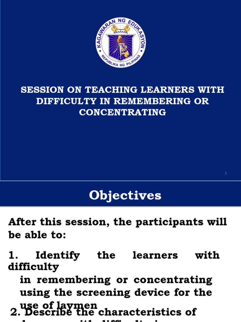 Difficulty in Remembering and Concentrating | PDF | Learning | Behavior ...