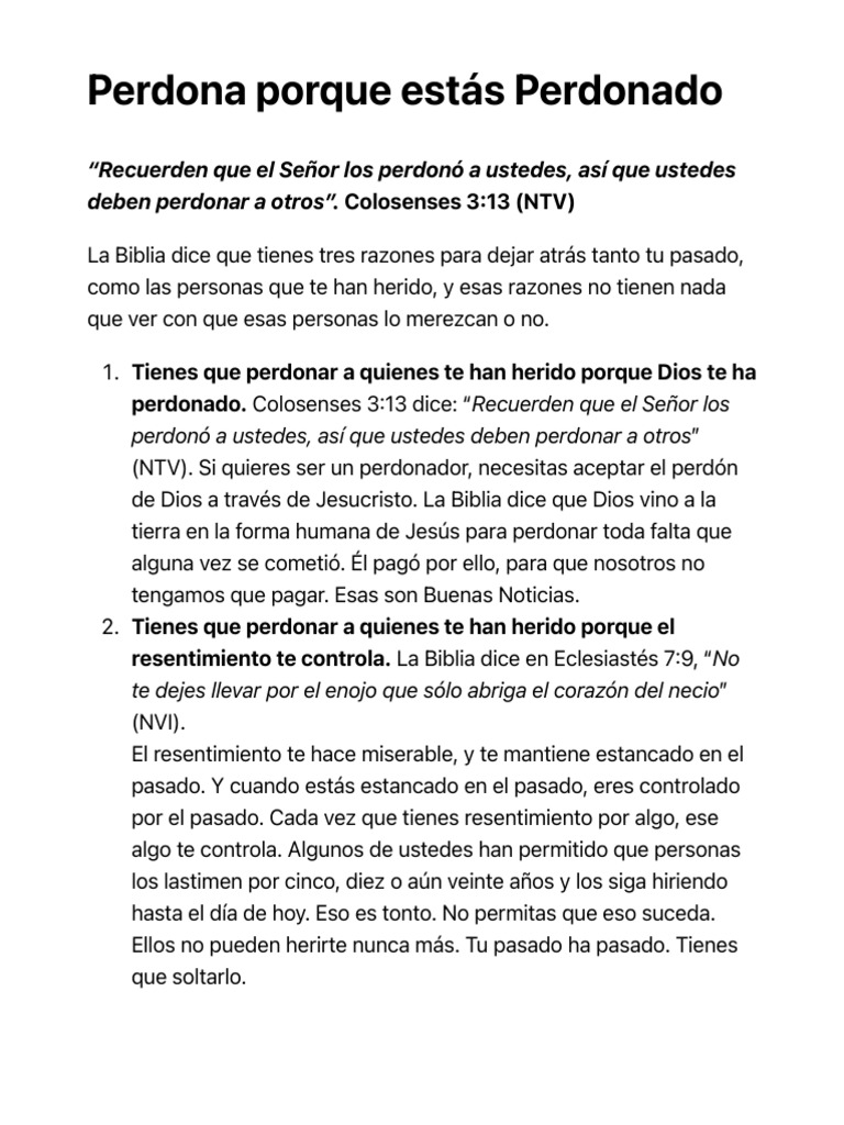 Perdona Porque Estás Perdonado - Pastor Rick's Daily Hope | PDF ...