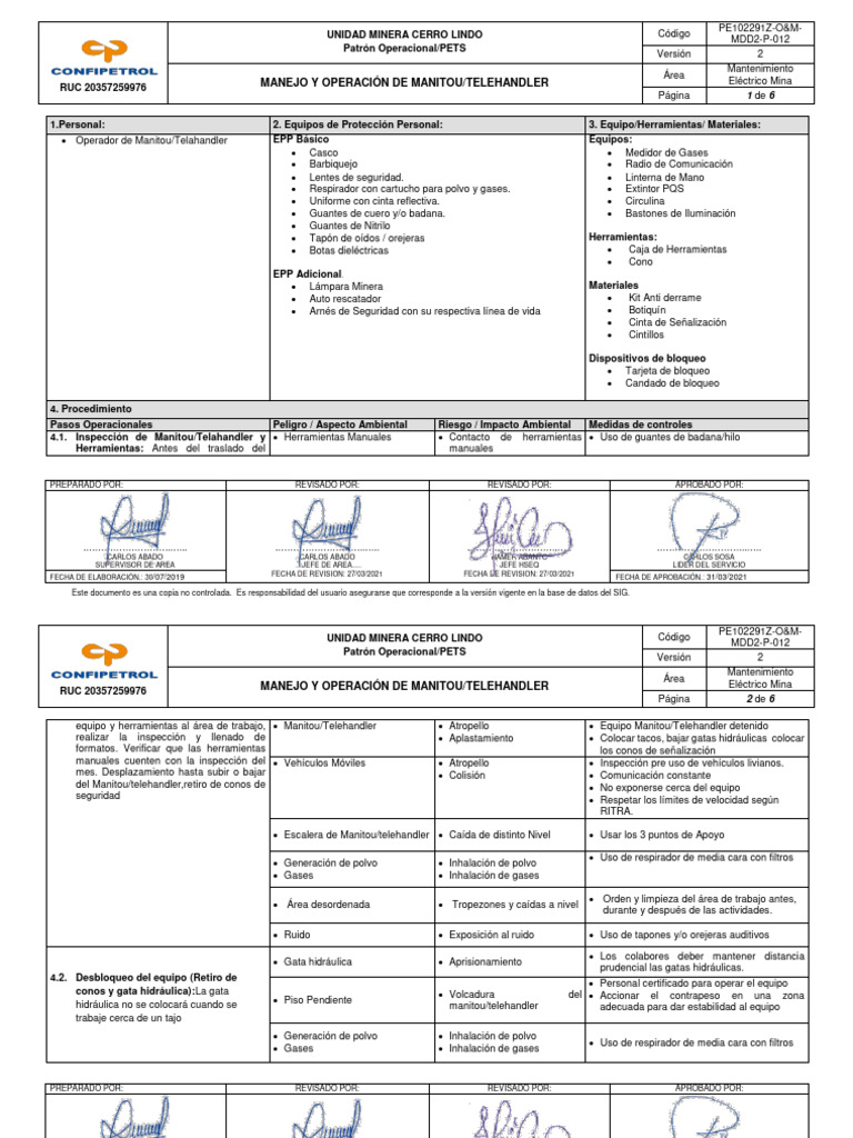 Pe102291z-Om-Mdd2-P-012 Manejo y Operacion de Manitou-Telehandler - V2 ...