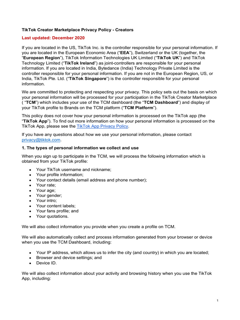 TTCM Privacy Policy Creators | PDF | Privacy | Information