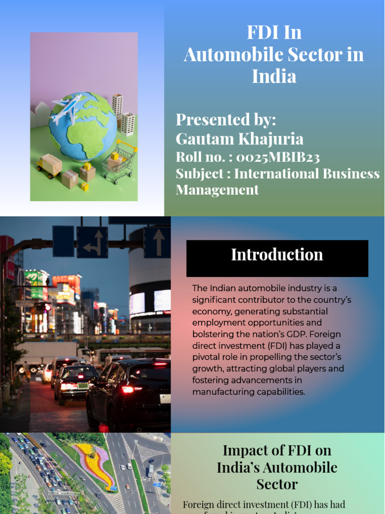 FDI in Automobile Sector in India | Download Free PDF | Foreign Direct ...