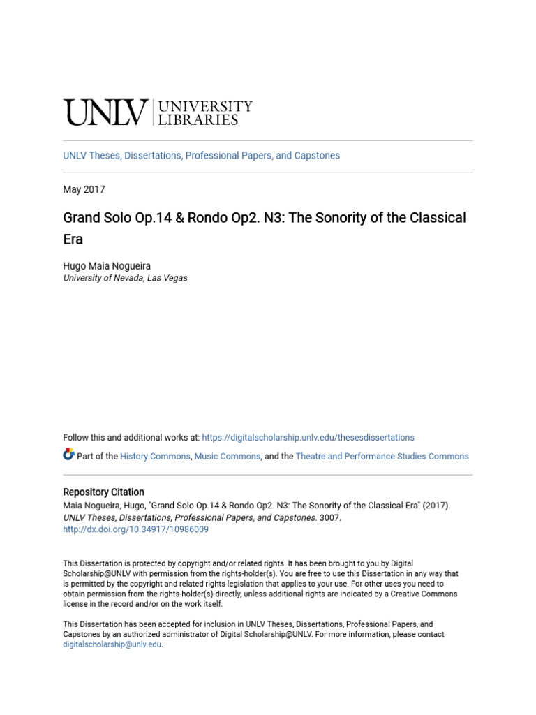 Grand Solo Op.14 & Rondo Op2. N3 - The Sonority of The Classical E ...
