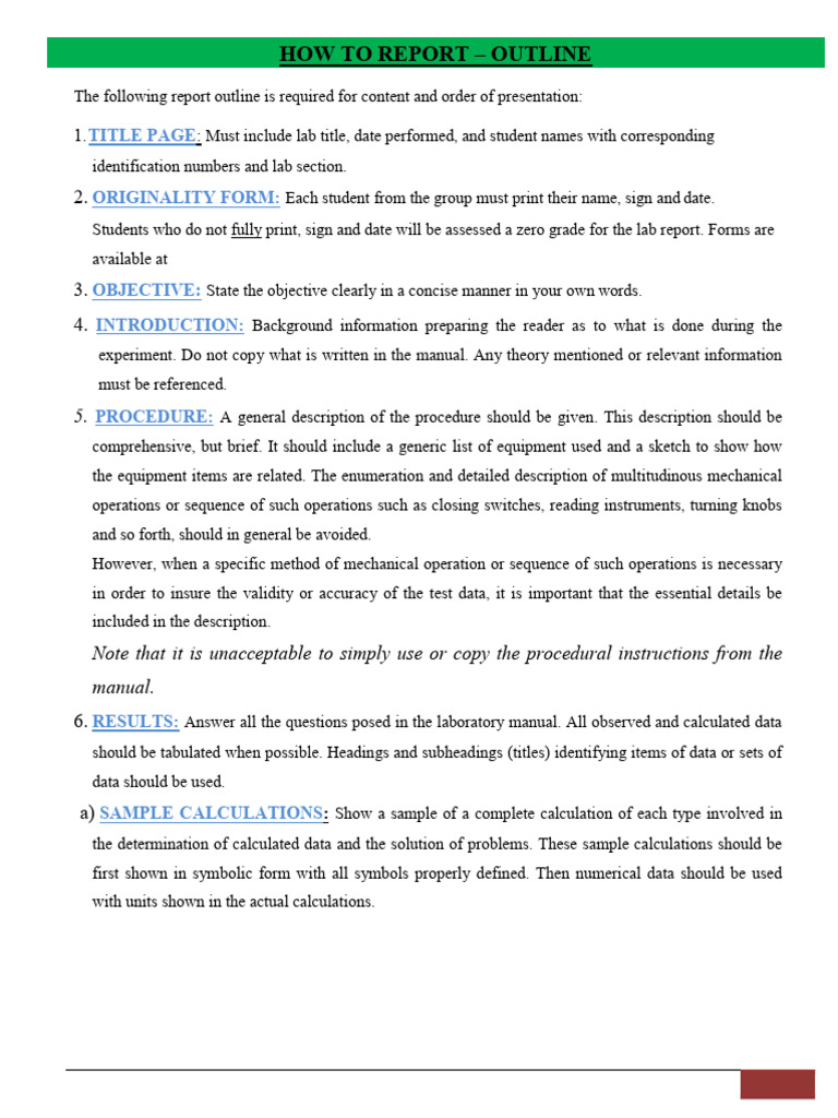 Lab Report Outline | PDF | Theory | Curve