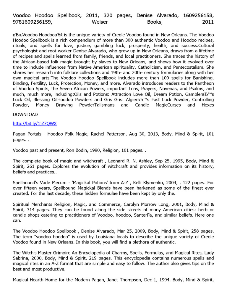 Voodoo Hoodoo Spellbook | PDF | Haitian Vodou