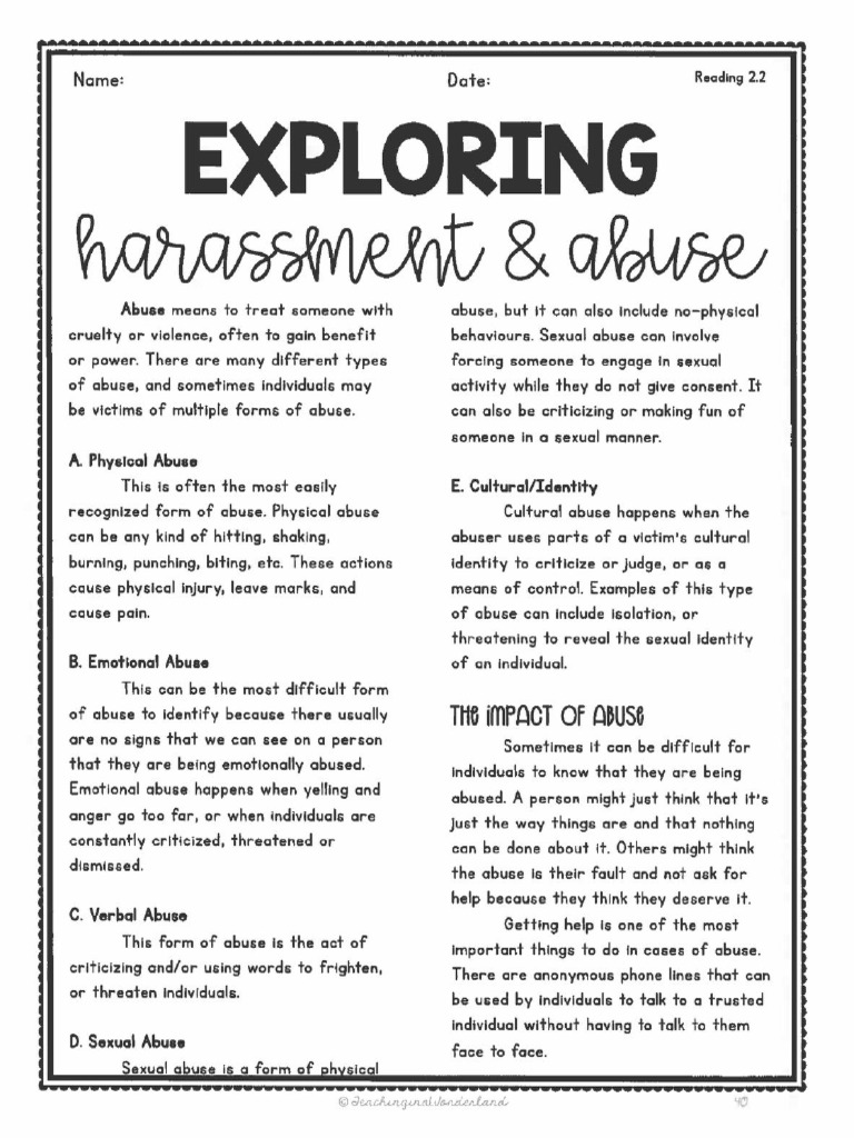 Types and Impact of Abuse and Harassment | PDF | Harassment | Bullying