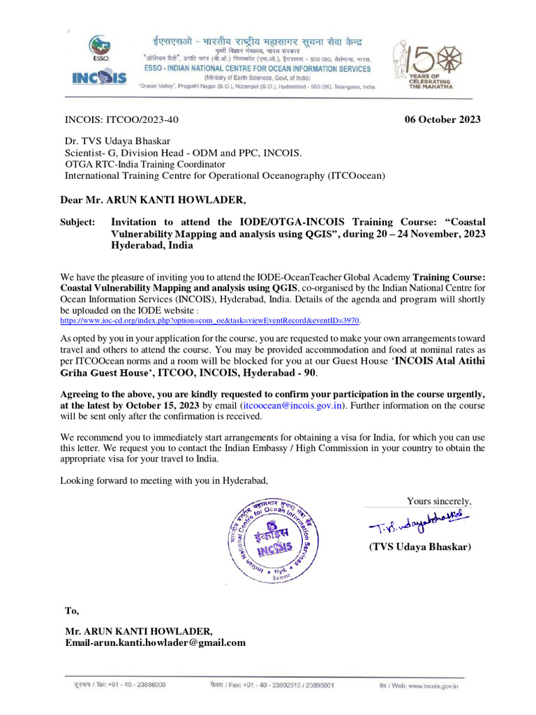 ITCOO-NOV 13 - 24, Invitation Letters Final (SF) - 1 | PDF