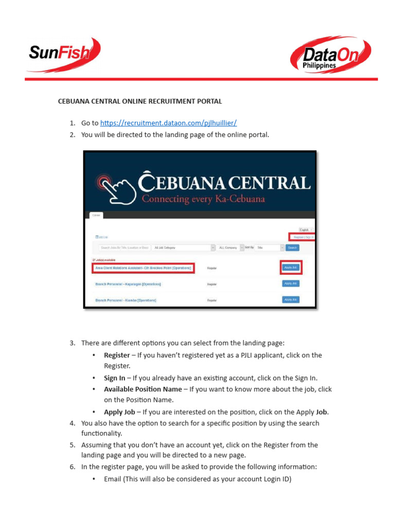 User Manual - Cebuana Central Recruitment Portal | Download Free PDF ...