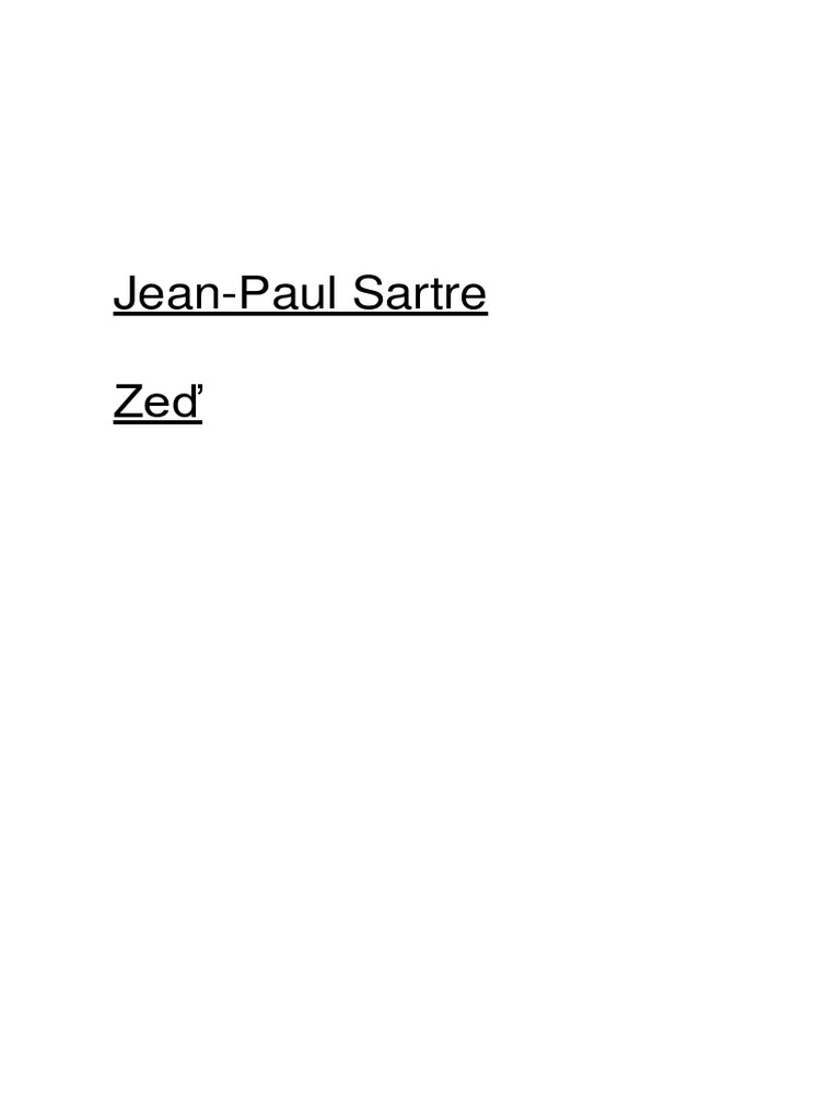 Sartre - Zeď | PDF