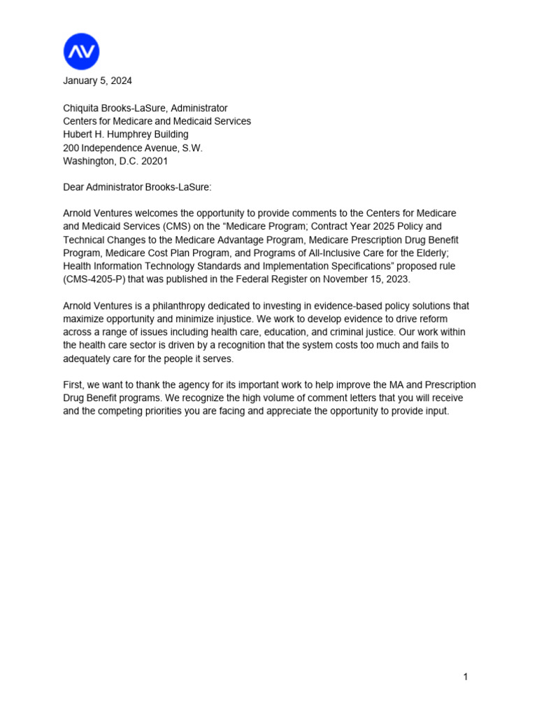 CMS Medicare Policy Comments 2025 | PDF | Medicare (United States ...