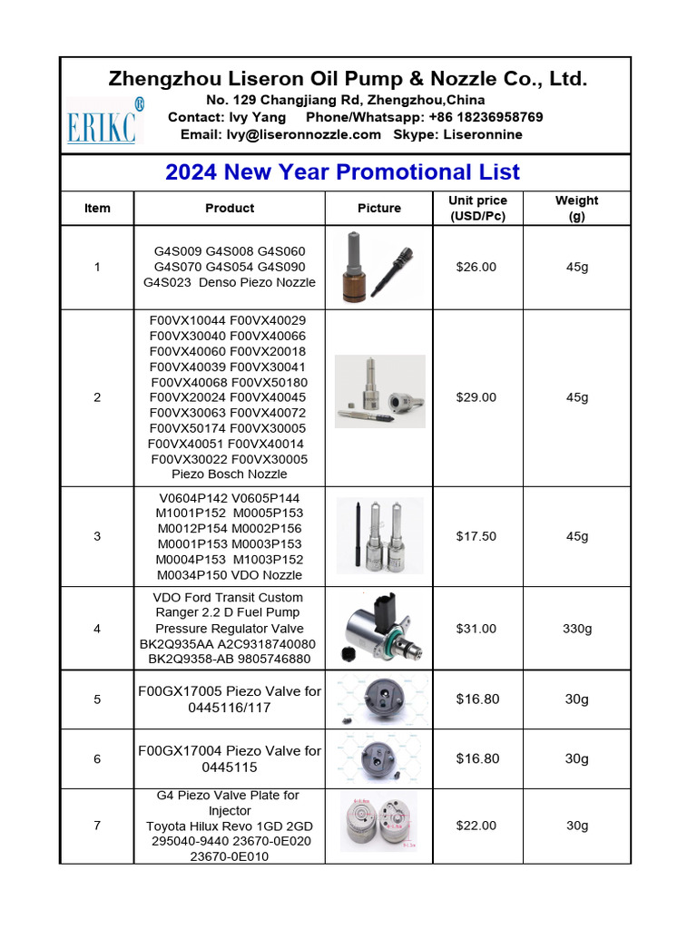 2024 New Year Promotional List From Ivy Yang | PDF | Energy Technology ...