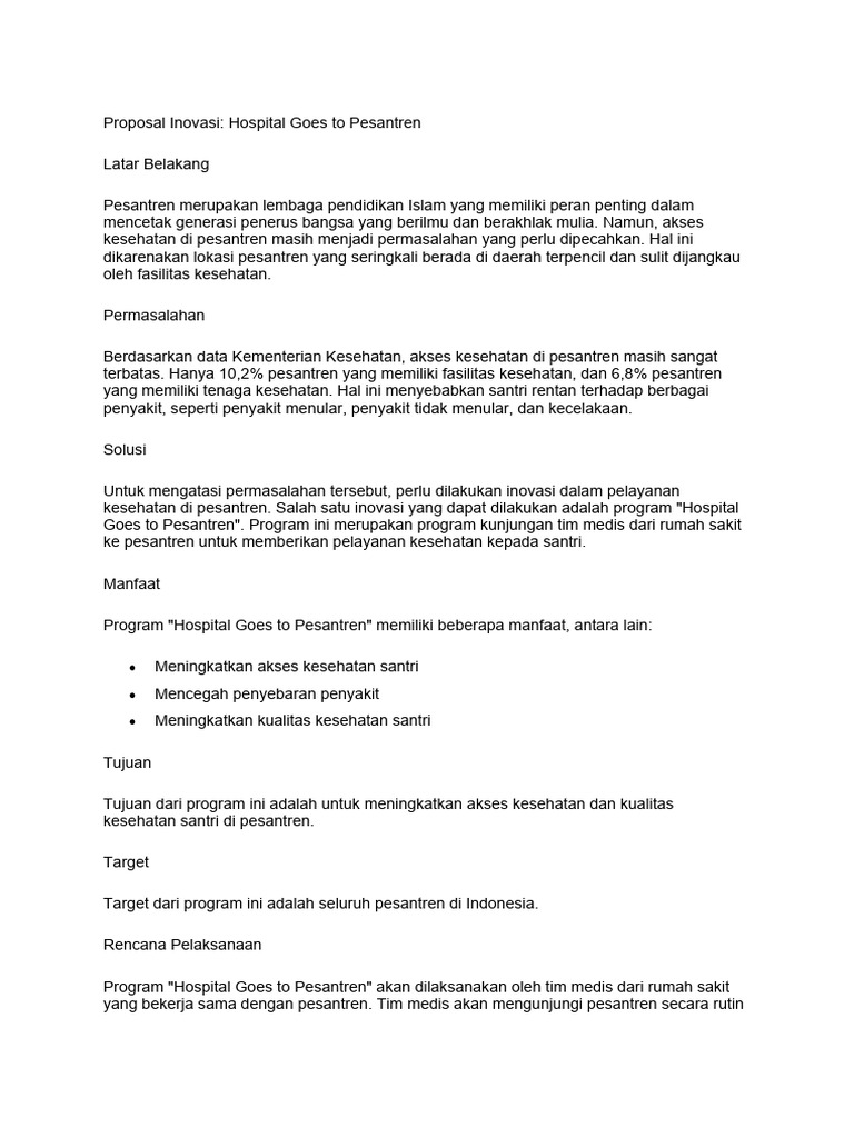 Proposal Inovasi | PDF